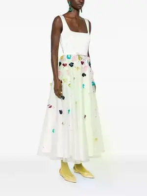 Viktor & Rolf Embroidered A-line Maxi Dress - White