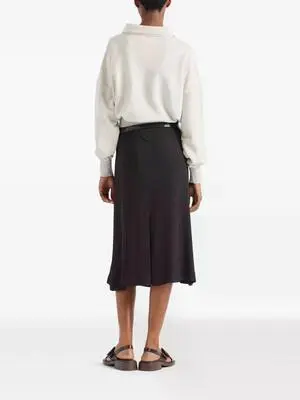 Prada Sablé Satin Midi Skirt