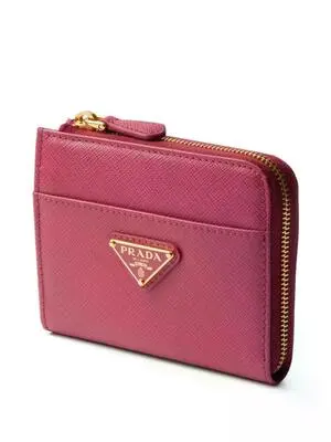 Prada Small Logo-triangle Wallet - Pink