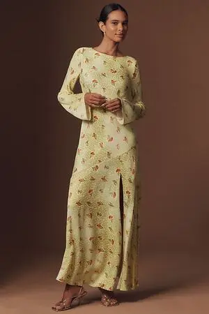 Bhldn Dani Long-sleeve Maxi Dress - Yellow Combo