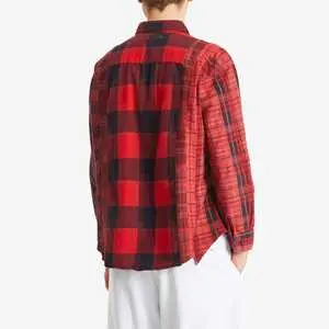 Needles 7 Cuts Wide Over Dyed Flannel Shirt - Red