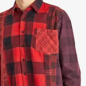 Needles 7 Cuts Wide Over Dyed Flannel Shirt - Red