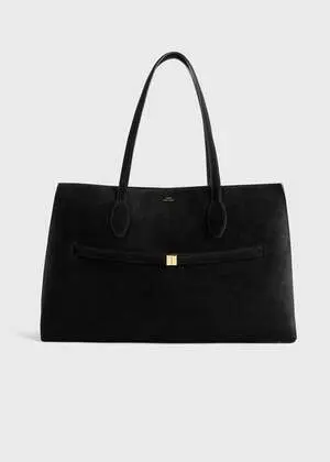 TOTEME Suede Lounge Tote - Black