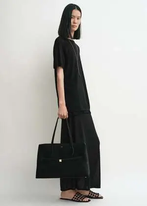 TOTEME Suede Lounge Tote - Black