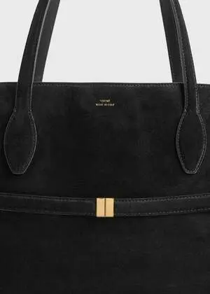 TOTEME Suede Lounge Tote - Black
