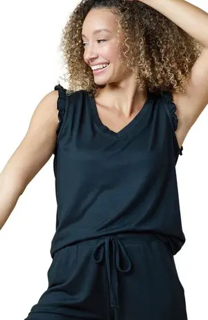 SOFTIES Ruffle Tank Top With Shorts Set