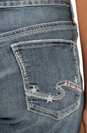 SILVER JEANS CO. Americana Mid-rise Denim Boyfriend Shorts