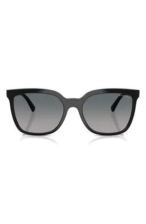 VOGUE 56mm Polarized Gradient Square Sunglasses - Black