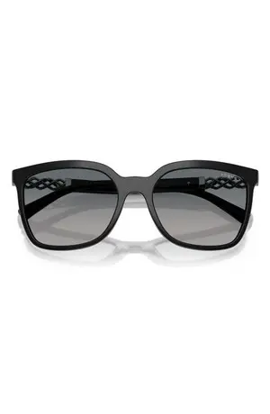 VOGUE 56mm Polarized Gradient Square Sunglasses - Black