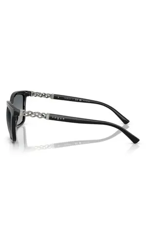 VOGUE 56mm Polarized Gradient Square Sunglasses - Black