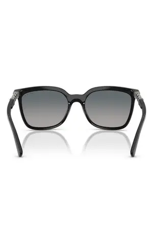 VOGUE 56mm Polarized Gradient Square Sunglasses - Black