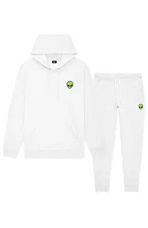 DALIX Alien Design Sweatsuit Set White