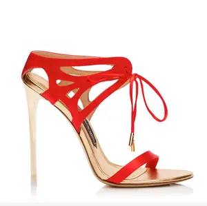 JESSICA RICH Laser Cut Tie Up Sandals