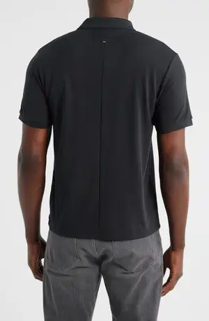 Rag & Bone Slim Fit Tech Piqué Polo - Black
