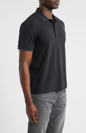 Rag & Bone Slim Fit Tech Piqué Polo - Black