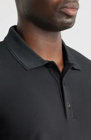 Rag & Bone Slim Fit Tech Piqué Polo - Black