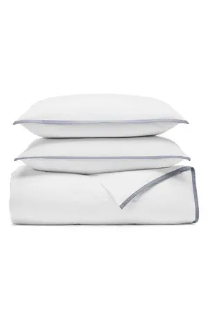 BOLL & BRANCH Framed Percale Sheet Set White/ Bay