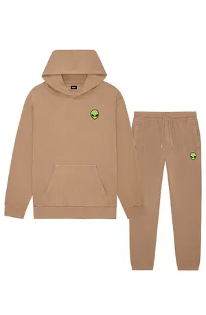 DALIX Relaxed Fit Fleece Sweatsuit - Camel