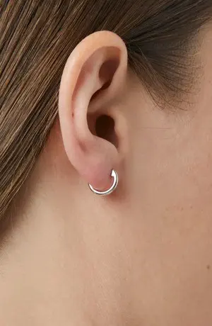 ANA LUISA Sterling Mini Huggie Earrings - Silver