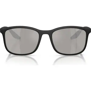 Prada 56mm Pillow Sunglasses - Matte Black/grey Silver
