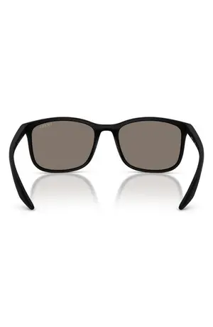 Prada 56mm Pillow Sunglasses - Matte Black/grey Silver