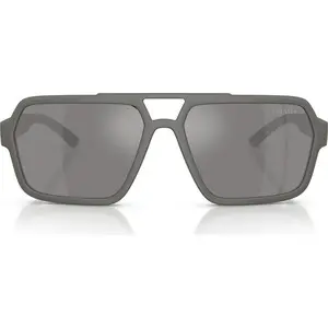 Prada 59mm Pilot Sunglasses - Grey Mirror Silver