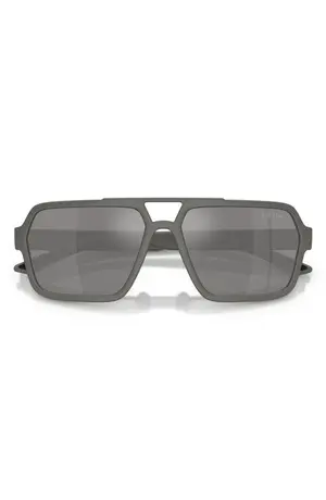 Prada 59mm Pilot Sunglasses - Grey Mirror Silver