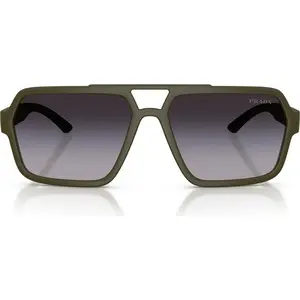 Prada 59mm Pilot Sunglasses Matte Green