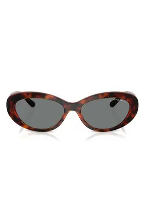 VOGUE 55mm Polarized Oval Sunglasses - Dark Havana