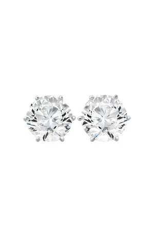 BLISS DIAMOND 14k Gold Lab Grown Diamond Stud Earrings - 14k White Gold