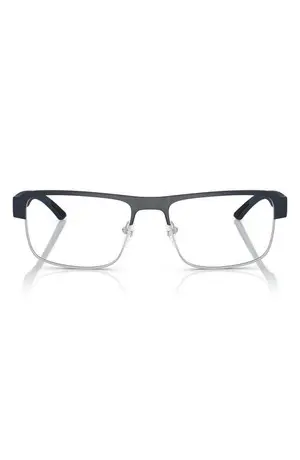 Prada 56mm Rectangular Optical Glasses - Grey Silver