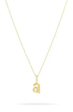 Adina Reyter Groovy Diamond Initial Charm Necklace - Yellow Gold - A