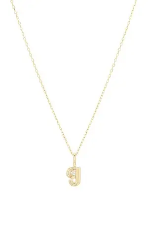 Adina Reyter Groovy Diamond Initial Charm Necklace Yellow Gold - G