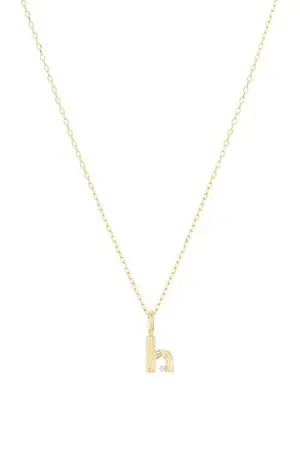Adina Reyter Groovy Diamond Initial Charm Necklace Yellow Gold - H