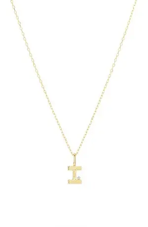 Adina Reyter Groovy Diamond Initial Charm Necklace Yellow Gold - I