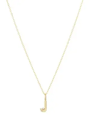 Adina Reyter Groovy Diamond Initial Charm Necklace - Yellow Gold - J