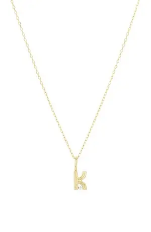 Adina Reyter Groovy Diamond Initial Charm Necklace Yellow Gold - K