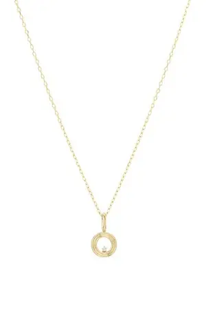 Adina Reyter Groovy Diamond Initial Charm Necklace Yellow Gold - O