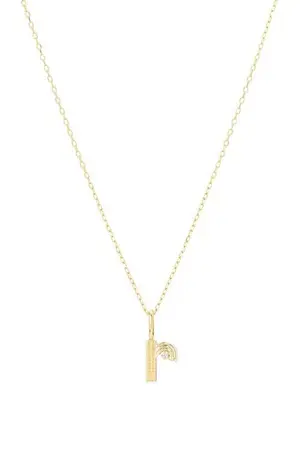 Adina Reyter Groovy Diamond Initial Charm Necklace Yellow Gold - R