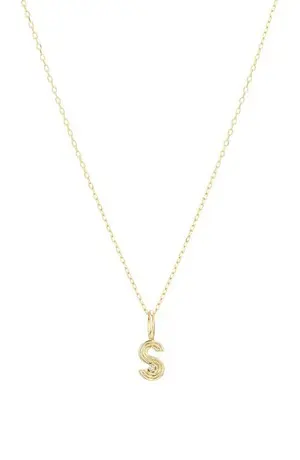 Adina Reyter Groovy Diamond Initial Charm Necklace - Yellow Gold - S