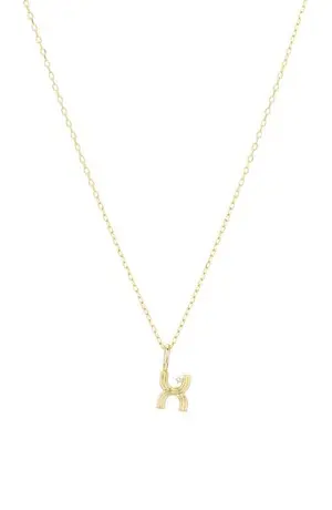 Adina Reyter Groovy Diamond Initial Charm Necklace - Yellow Gold - X