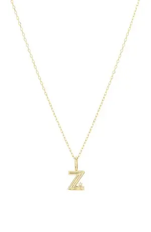 Adina Reyter Groovy Diamond Initial Charm Necklace Yellow Gold - Z