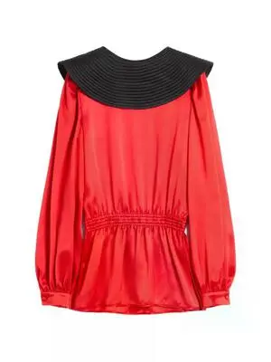 Valentino Garavani Elasticated-waistband Blouse - Red