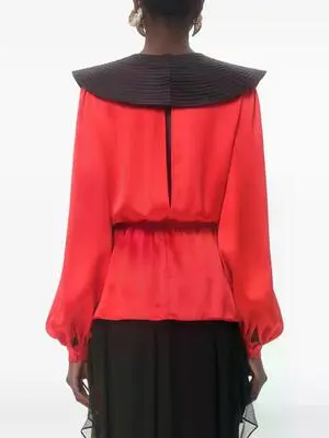 Valentino Garavani Elasticated-waistband Blouse - Red