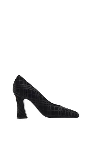 Burberry Check Suede Trinket Pumps
