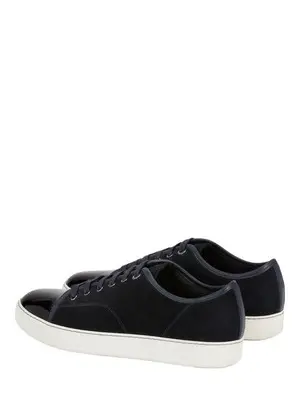 LANVIN Dbb1 Suede And Patent Leather Sneakers - Navy Blue