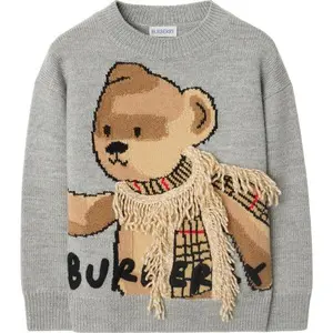Burberry Thomas Bear Wool Sweater - Light Grey Melange