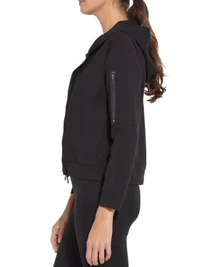 Lyssé Cotton Zip Up Hoodie Sweatshirt - Black
