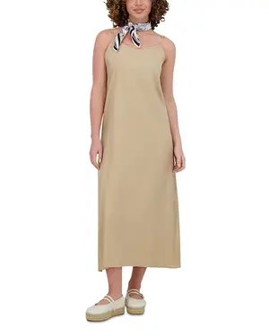 POINT Linen Blend A-line Slip Dress - Sand