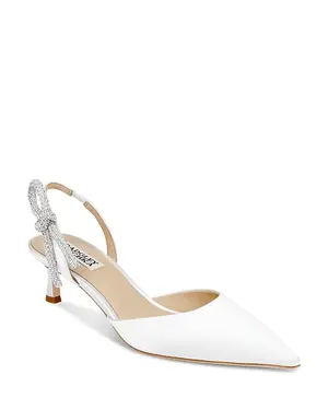 Badgley Mischka Gentry Pointed Pumps - White Satin